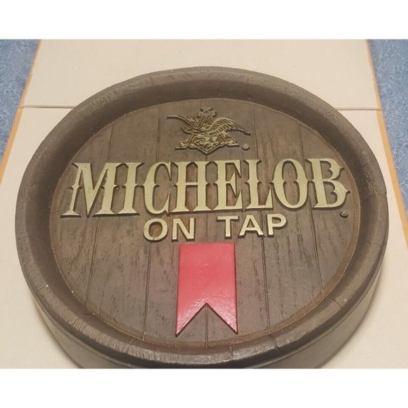 Michelob | Other | Anheuser Busch Michelob On Tap Barrel Head Bar Sign ...